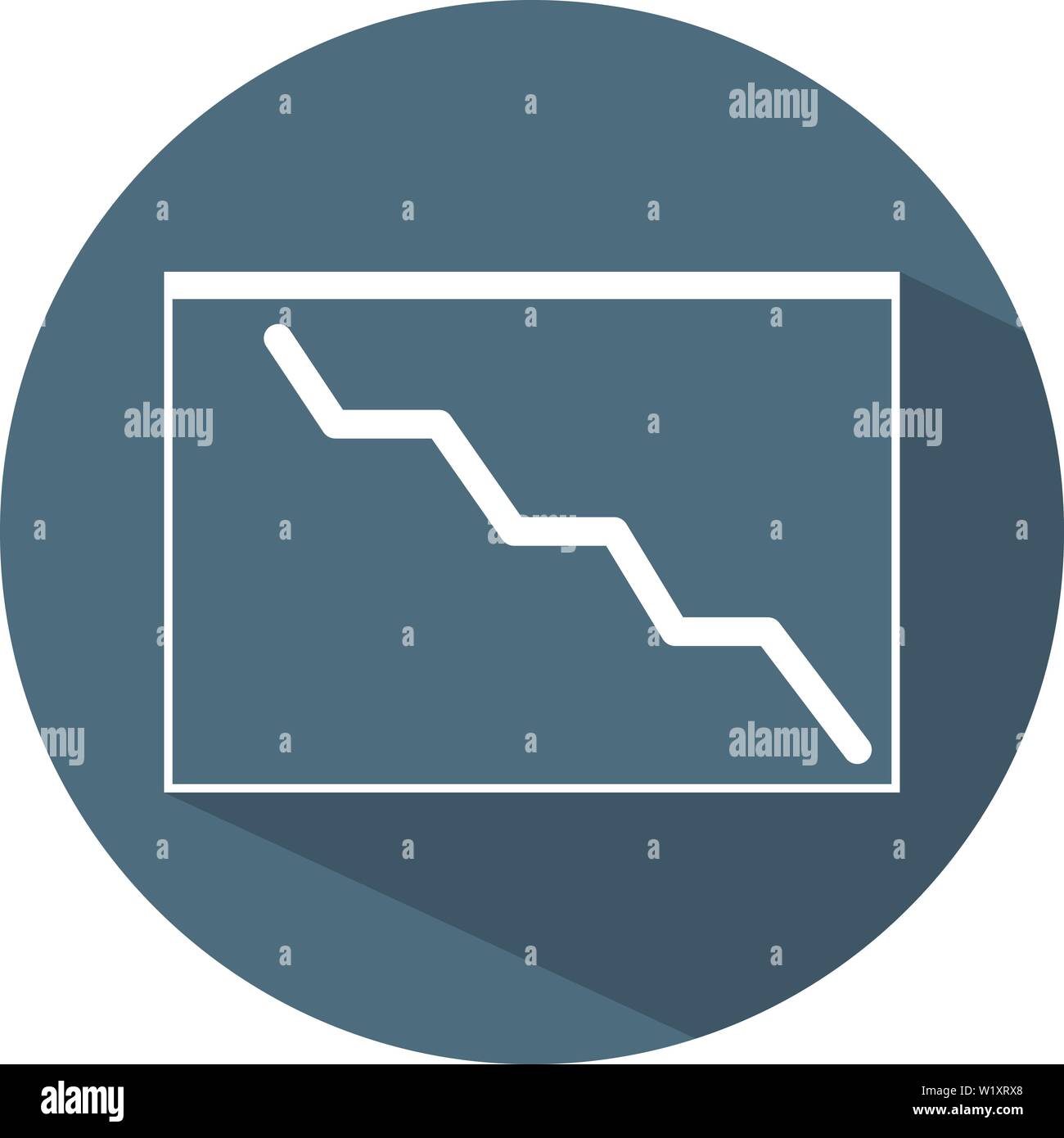 Downward Chart Icon. Business Concept. Schedule. Flat Style. Vector ...