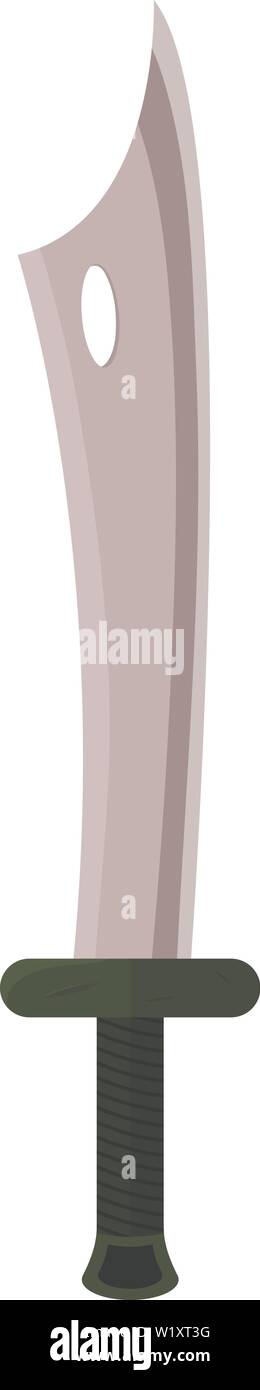 Cartoon Game Sword Weapon isolated on white background. Green Handle ...