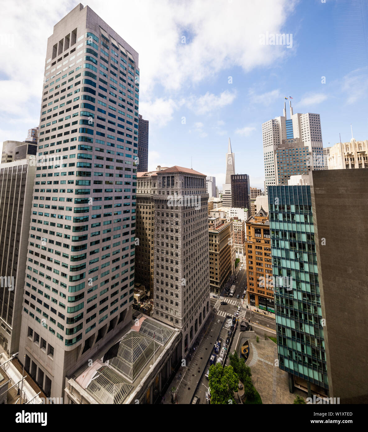 New and old skyscrapers and high rise buildings in downtown San ...