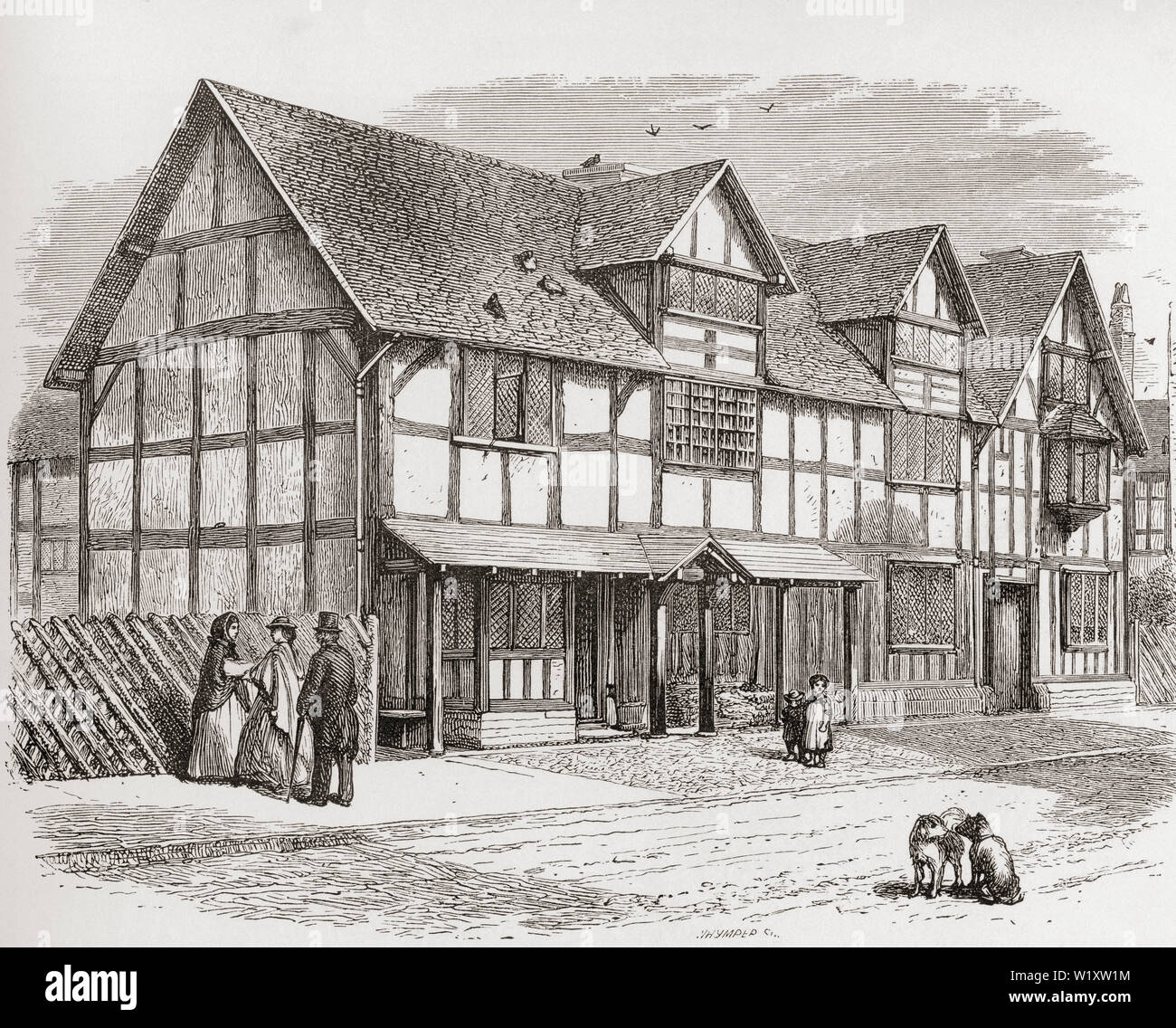 Shakespeare's birthplace, as restored in the 19th century, Henley ...