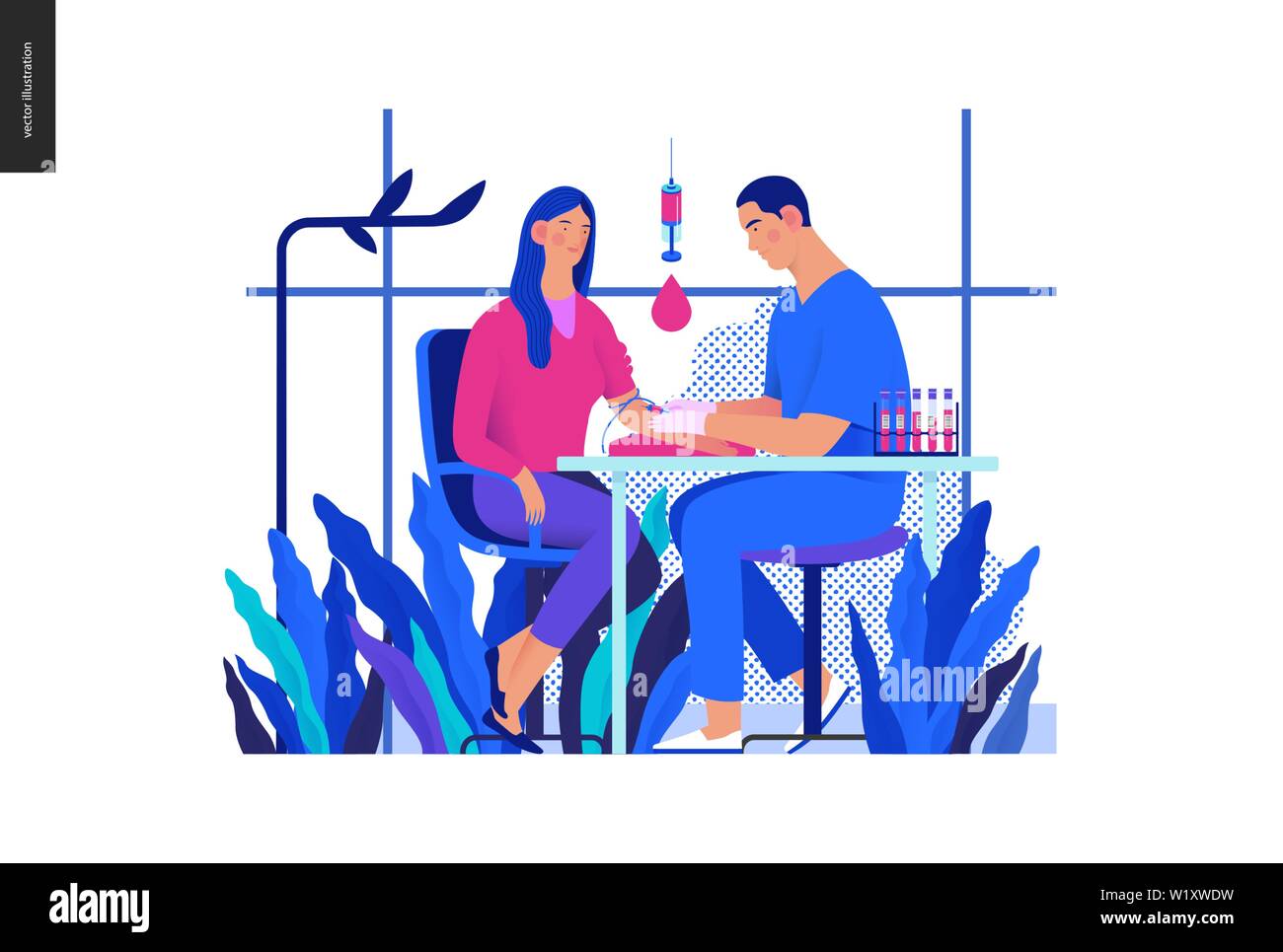Medical tests Blue illustration - blood test - modern flat vector ...