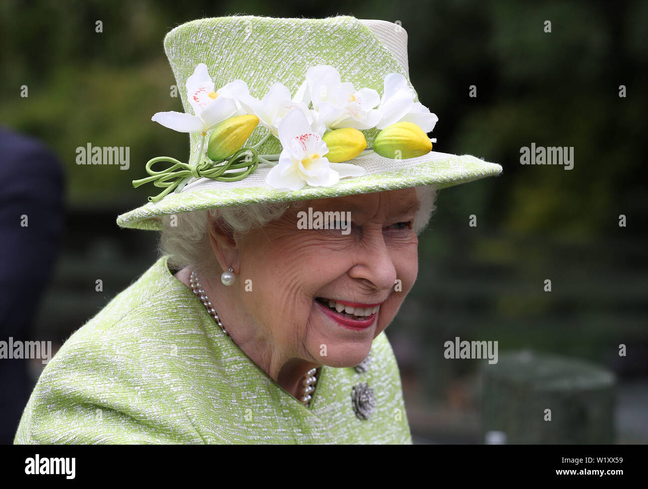Queen Elizabeth II during a visit to Gorgie City Farm in Edinburgh ...