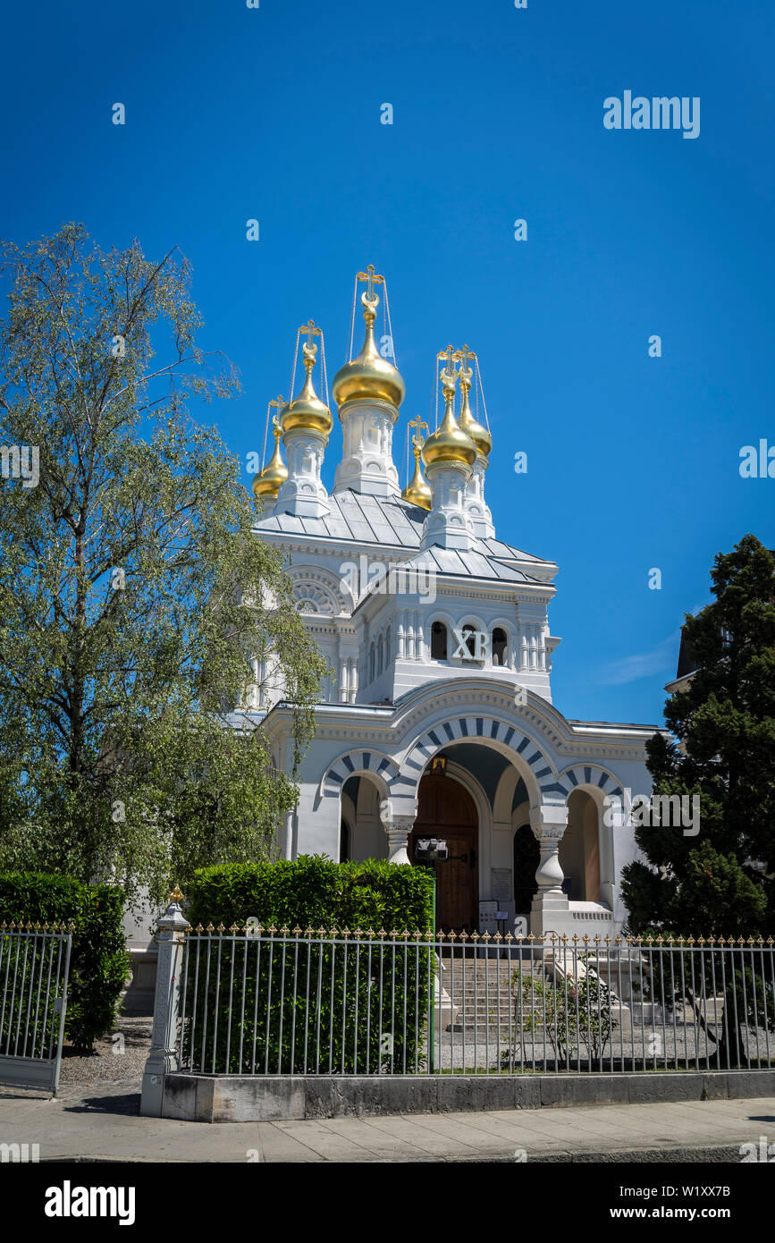 Russian orthodox church, built in 19th century, Geneva, Switzerland ...