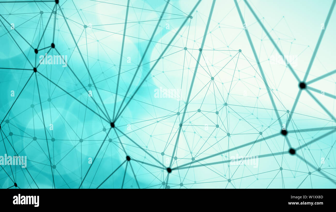 Neural Network Illustration Idea Triangles Shapes And Circle Dots