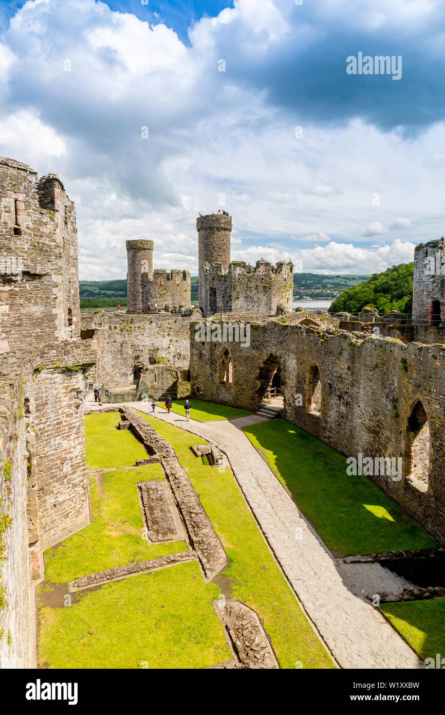 The ruins of the 13th century Outer Ward in Conwy Castle are now a ...