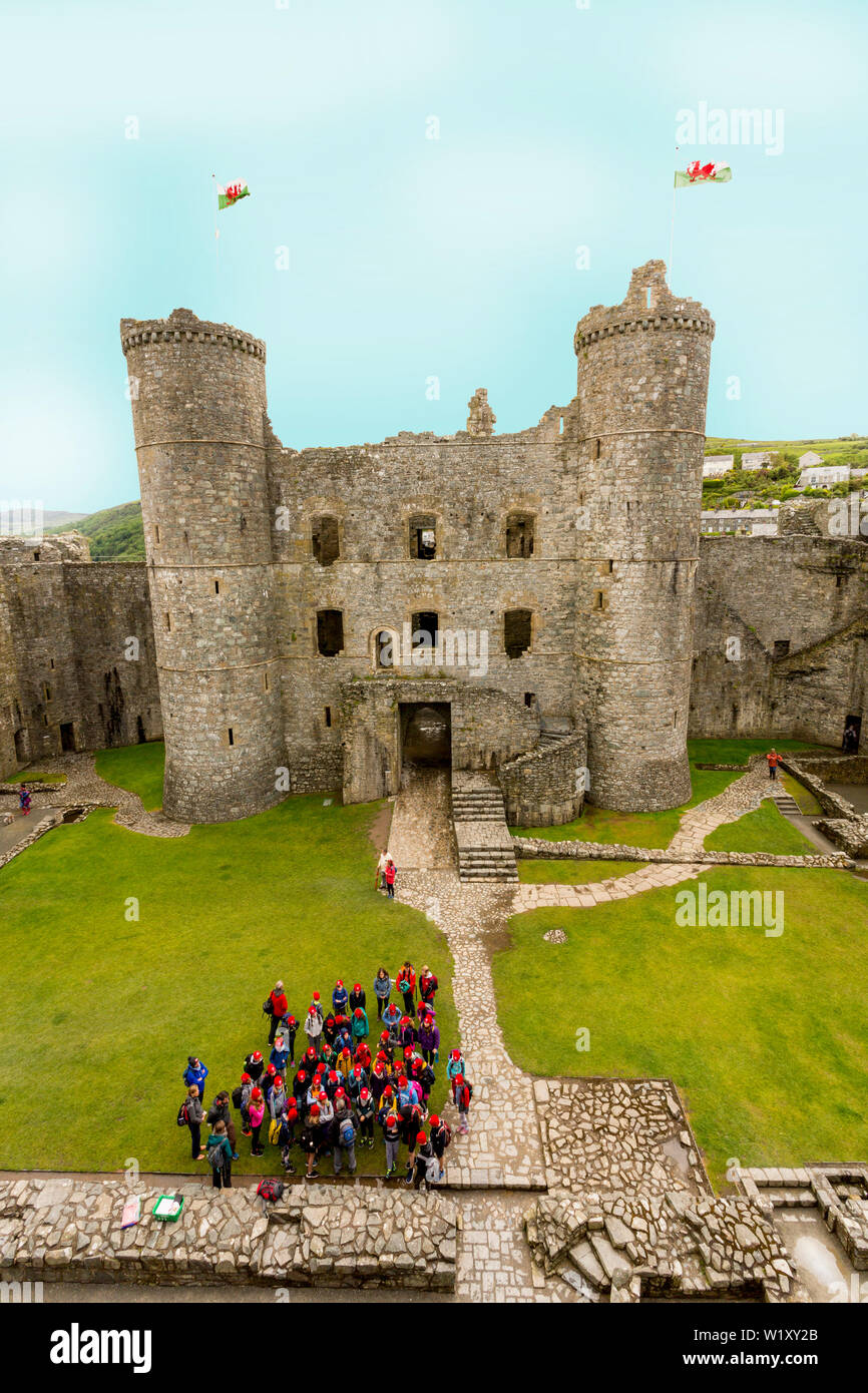 A party of school pupils assemble in the Courtyard in front of the ...