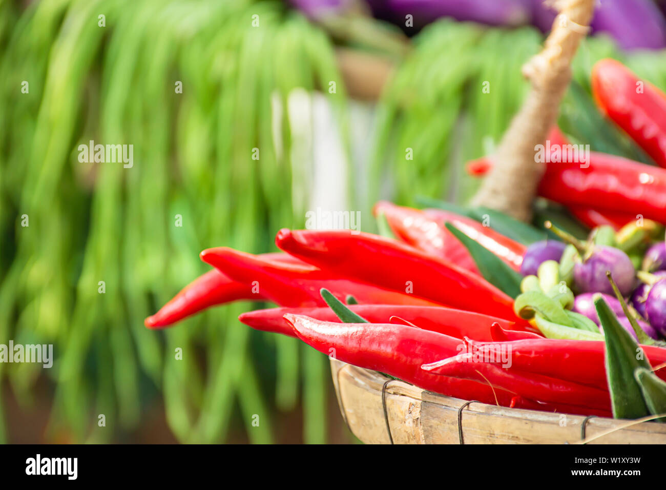 A fresh red chilli, lots of beautiful Stock Photo - Alamy