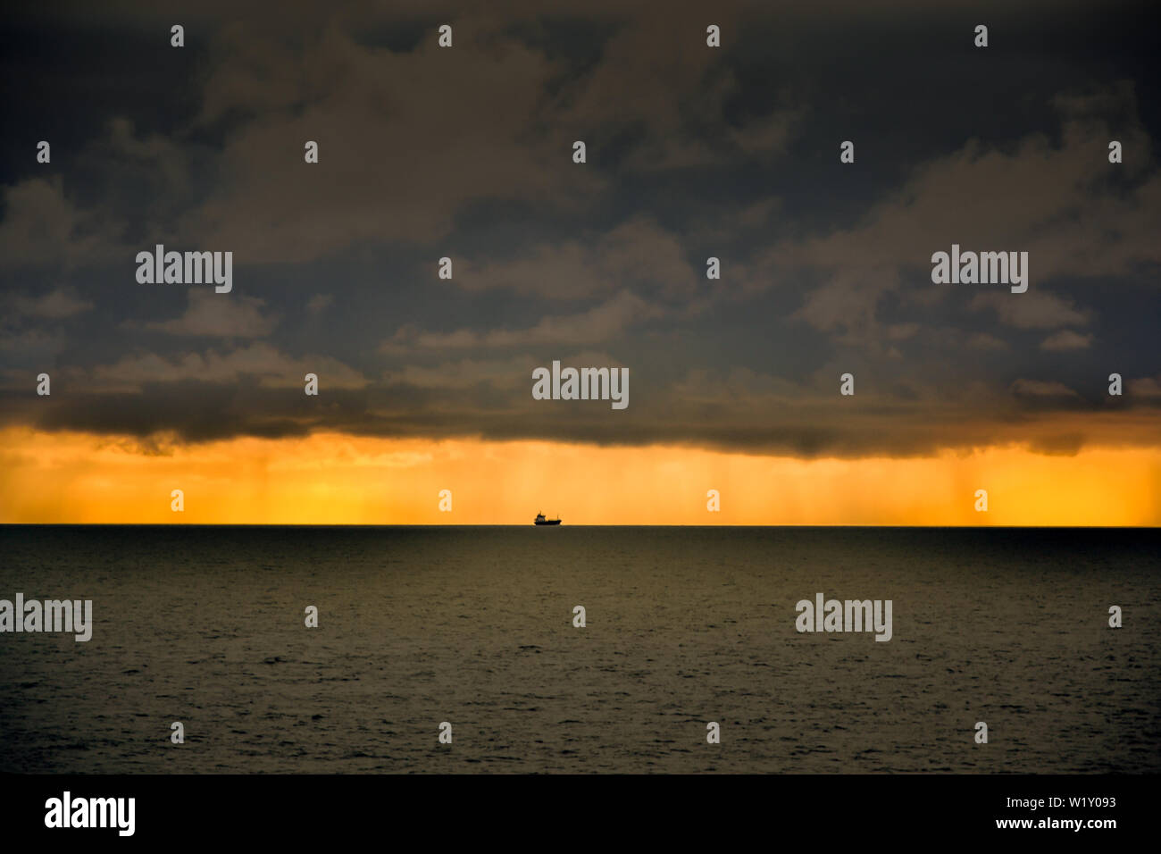 Ship in a storm on open sea Stock Photo - Alamy