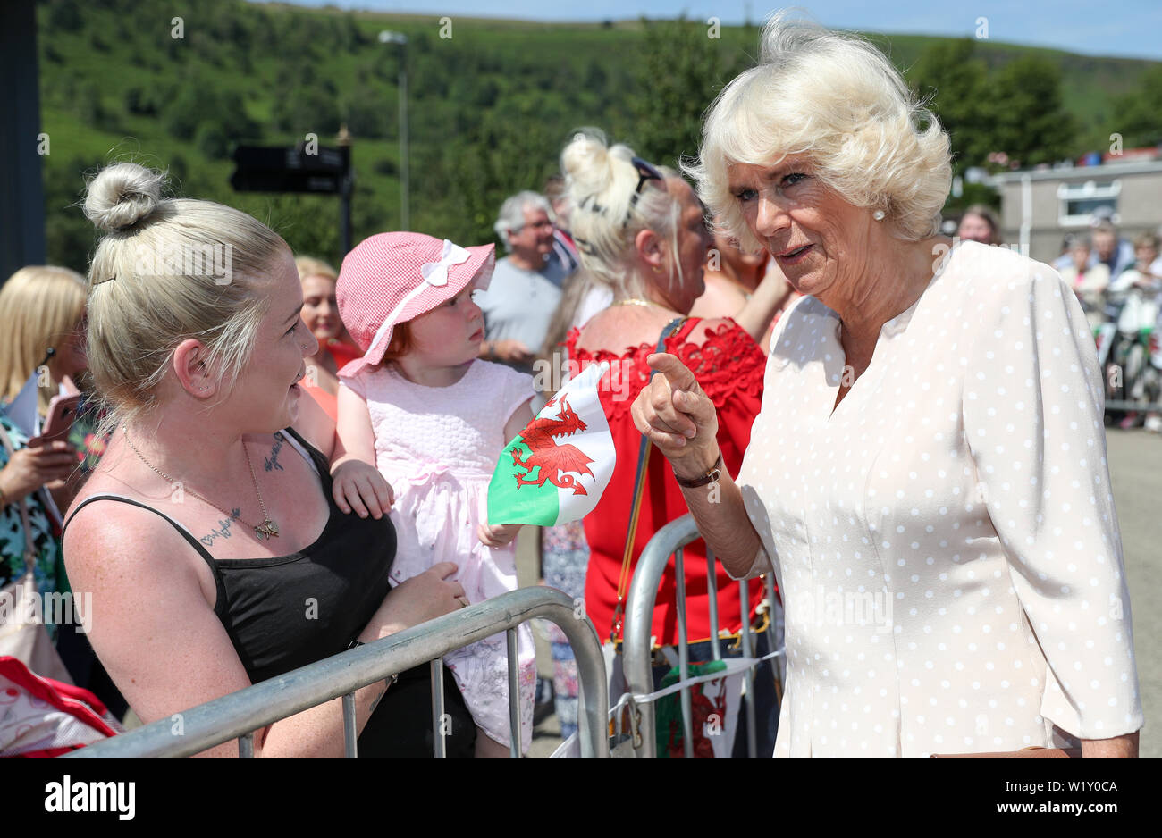 The Duchess of Cornwall meets local residents during a walk about ...