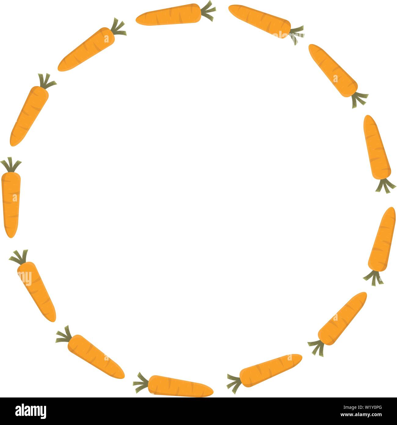 Carrot Wreath. Fresh Vegetables isolated on white background. Circle ...