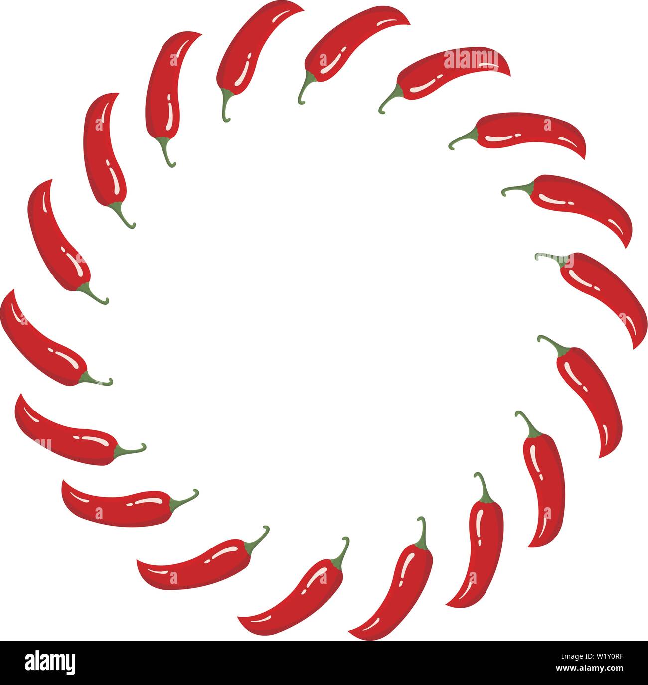 Red Chilli Pepper Wreath. Fresh Vegetables isolated on white background ...