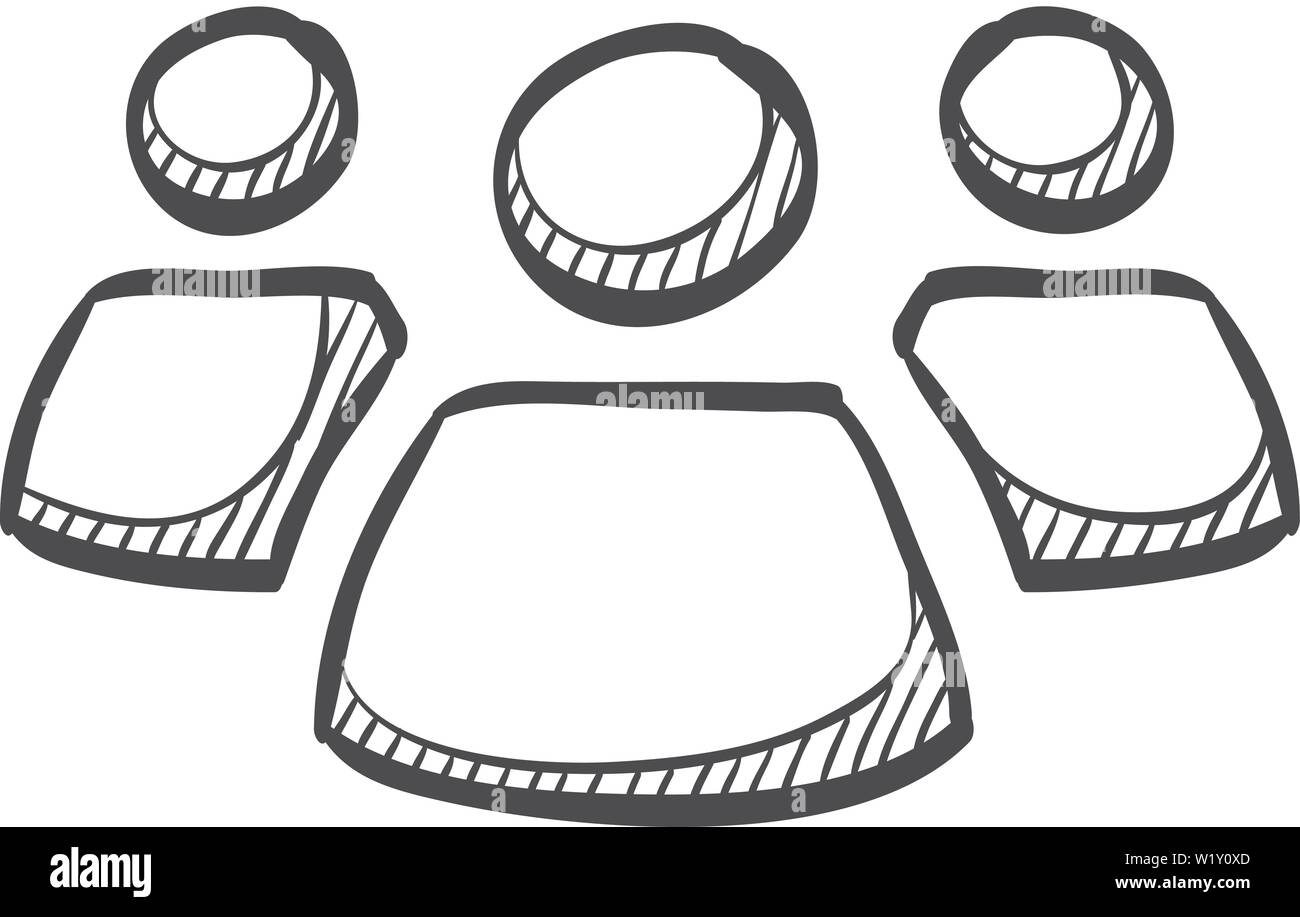 Teamwork icon in doodle Cut Out Stock Images & Pictures - Alamy