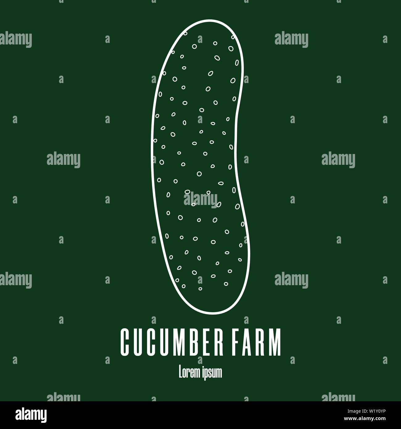 Line style icon of a cucumber. Logo. Clean and modern vector ...