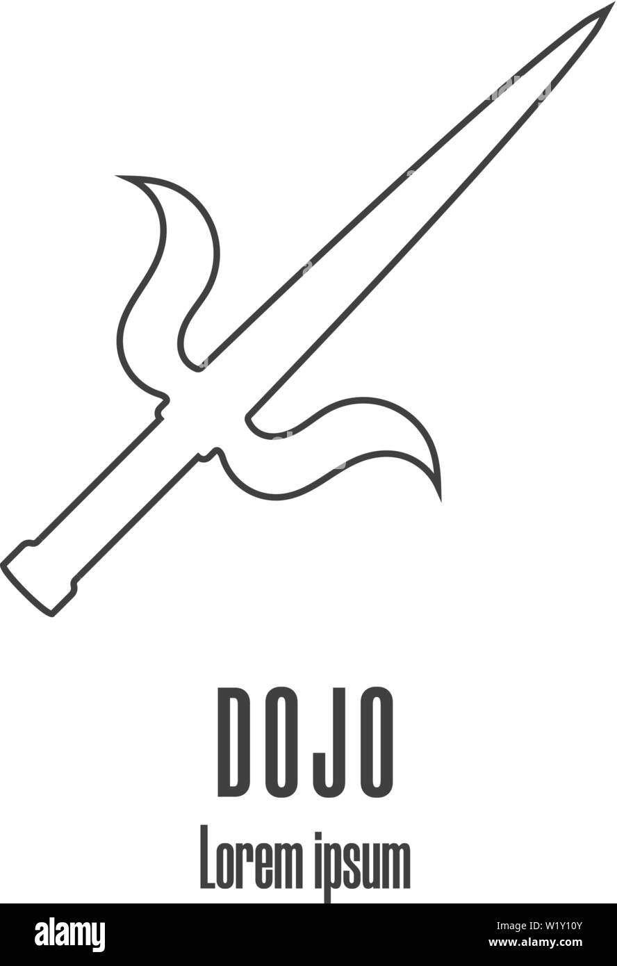 Line style icon of a sai. Dojo logo. Clean and modern vector ...