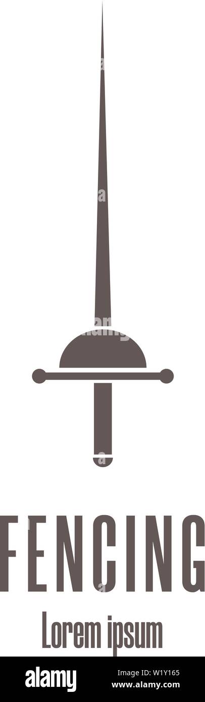 Silhouette icon of a rapier. Fencing, swordplay logo. Clean and modern ...
