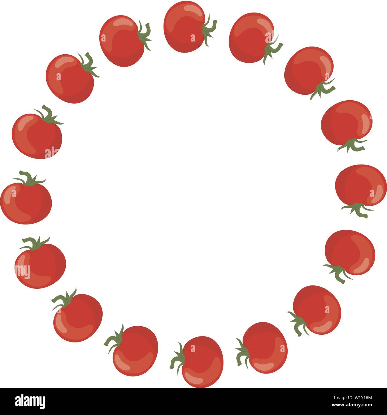 Circle Frame from Tomatoes with Space for Text. Fresh Red Tomato ...