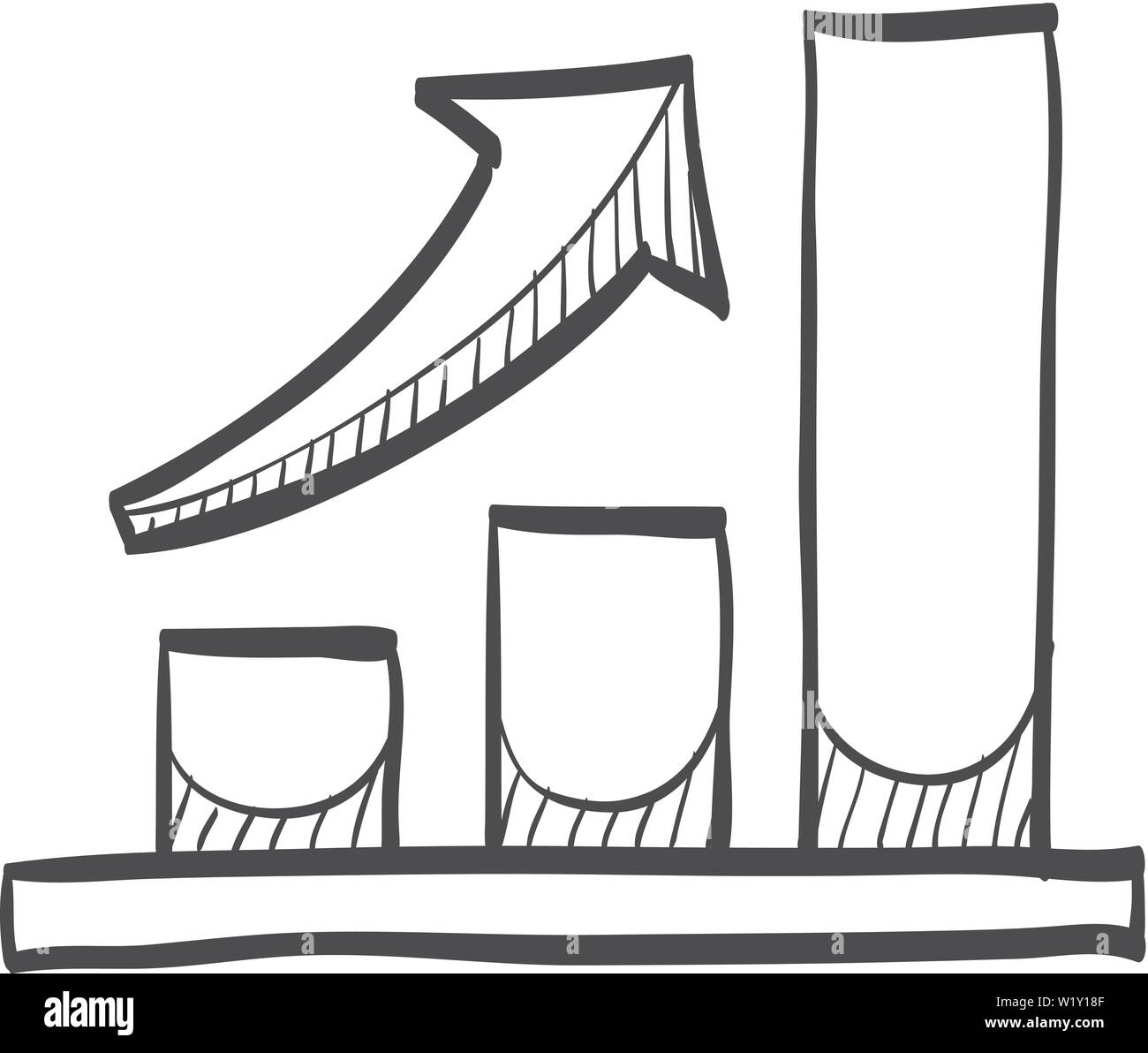 Bar chart doodle drawing Black and White Stock Photos & Images - Alamy