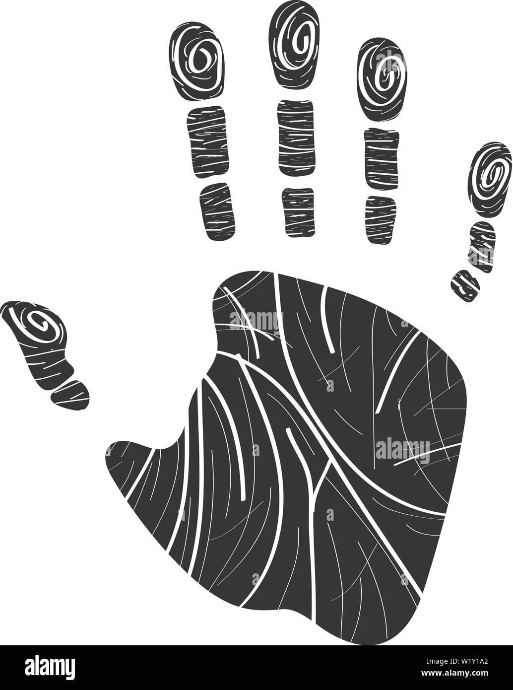 Human palm. Handprint icon. Logo, emblem. Clean and modern vector ...