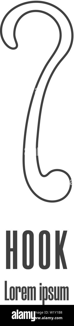 Line style icon of a hook. Clean and modern vector illustration Stock ...