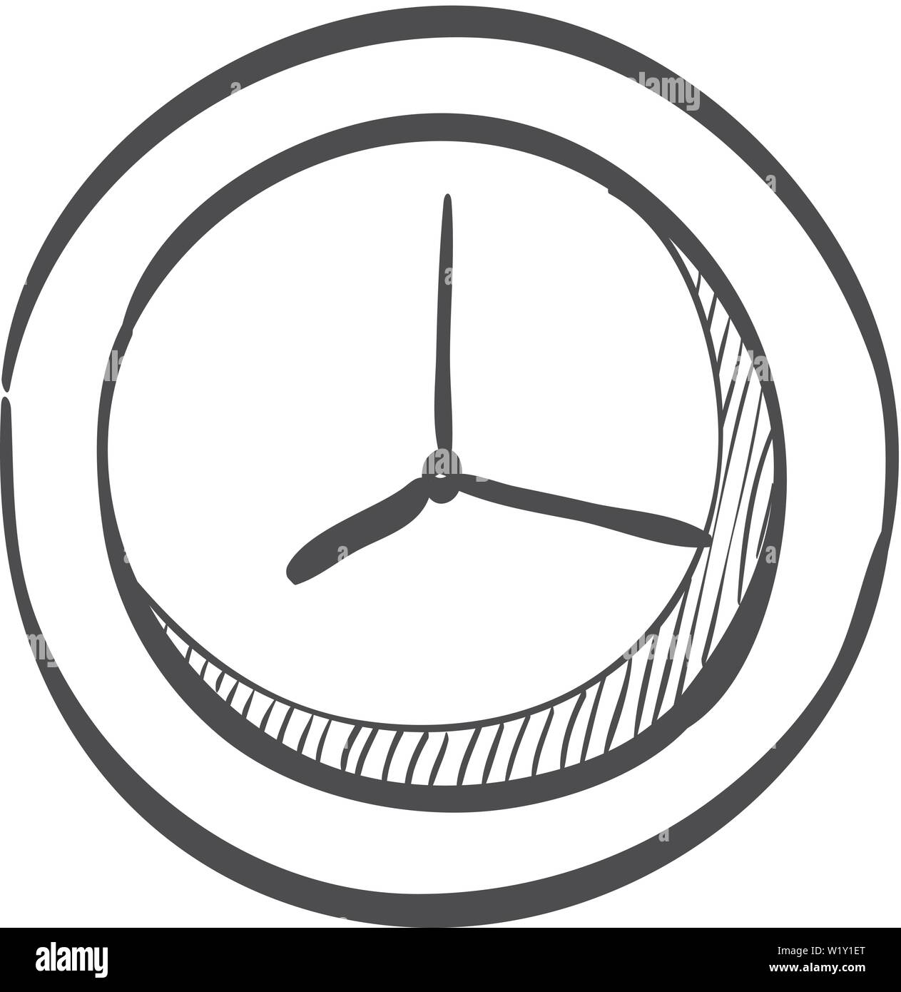 Clock icon in doodle sketch lines. Alarm waking waker morning Stock ...