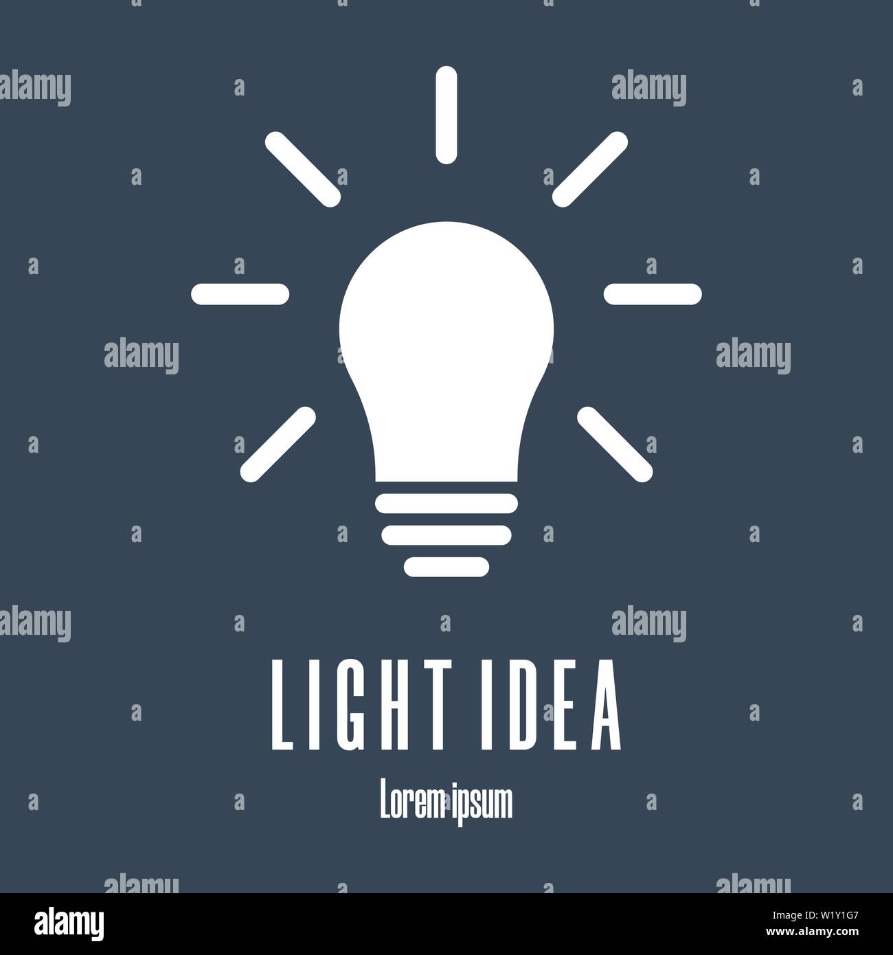 Silhouette icon of lightbulb. Light idea logo template. Clean and ...