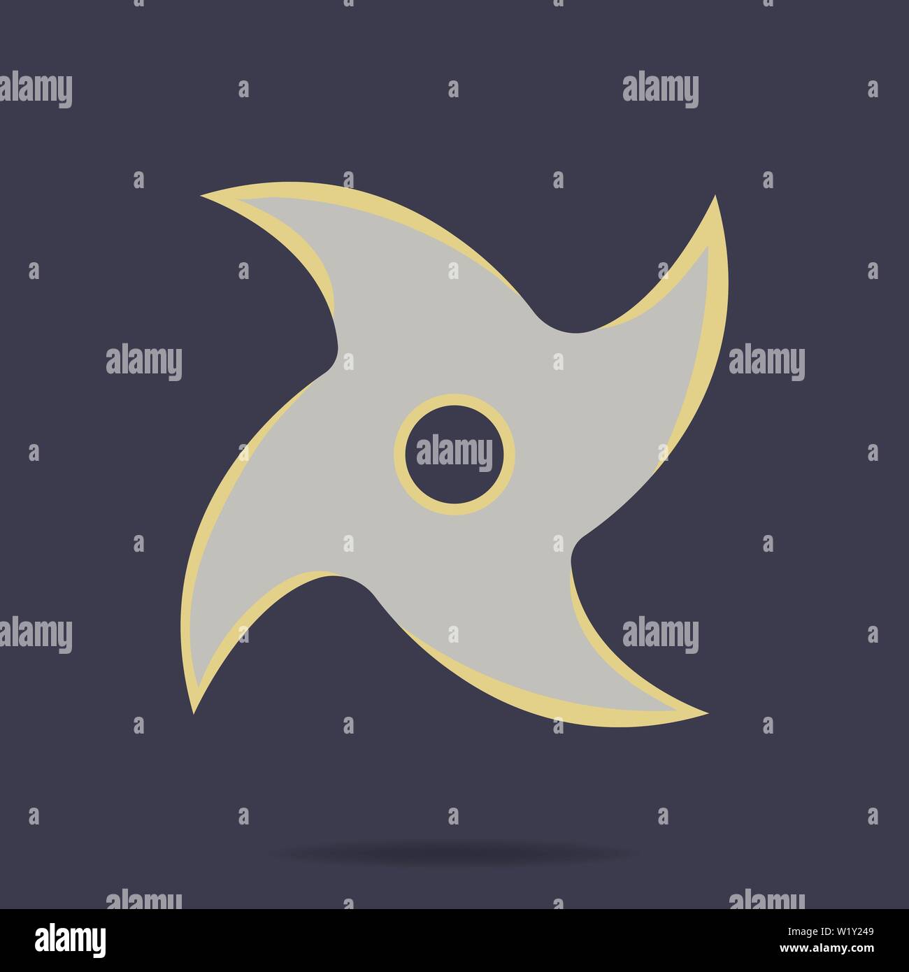 Shuriken icon. Ninja weapon. Samurai equipment. Cartoon style. Clean ...