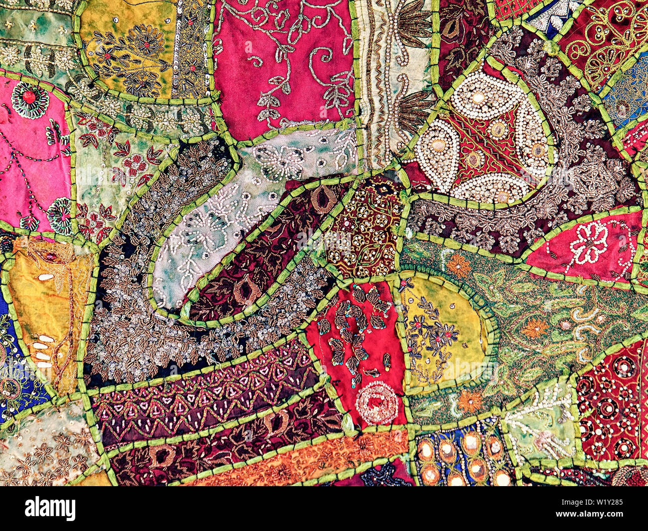 Tibetan embroidery of traditional ornament in the background Stock ...