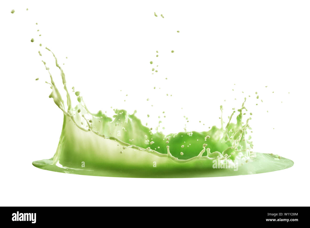green paint splash isolated on white background Stock Photo - Alamy