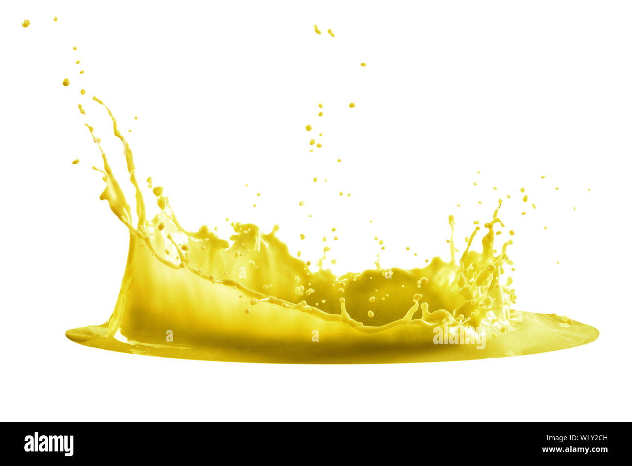 yellow paint splash isolated on white background Stock Photo - Alamy