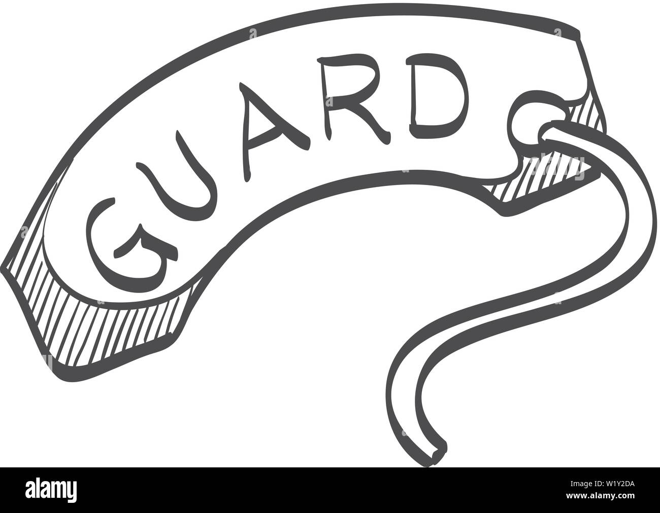 Rescue tube icon in doodle sketch lines. Lifeguard people drown water ...