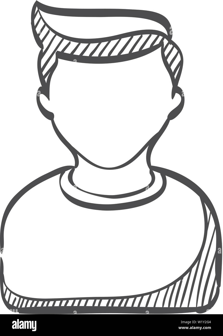 Add friend icon in doodle sketch lines. Social media interaction ...