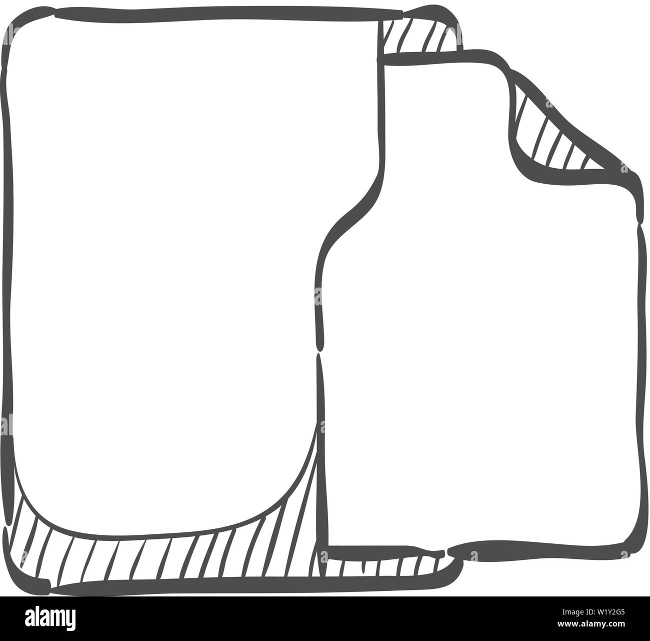 Office folder icon in doodle sketch lines. File document arrange rack ...