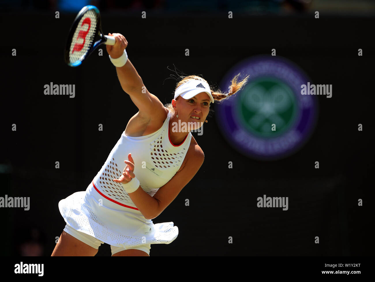 Kristina Mladenovic in action on day four of the Wimbledon ...