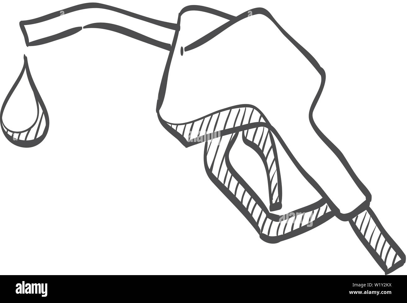 Gas dispenser icon in doodle sketch lines. Oil gasoline fuel petroleum ...