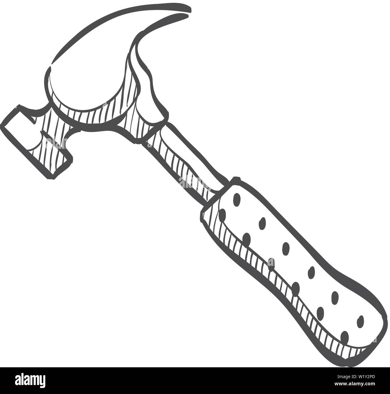 Handyman drawing hammer nail Cut Out Stock Images & Pictures - Alamy