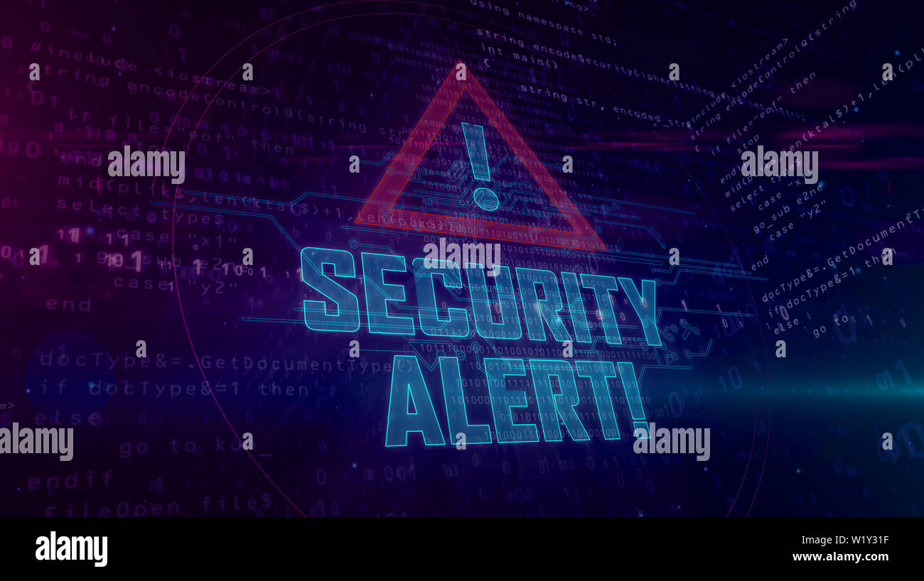 Security alert hologram intro on dynamic background. Modern and ...