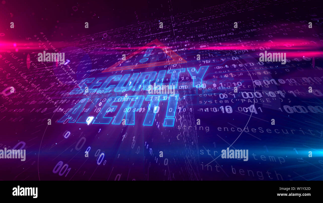 Security alert hologram intro on dynamic background. Modern and ...