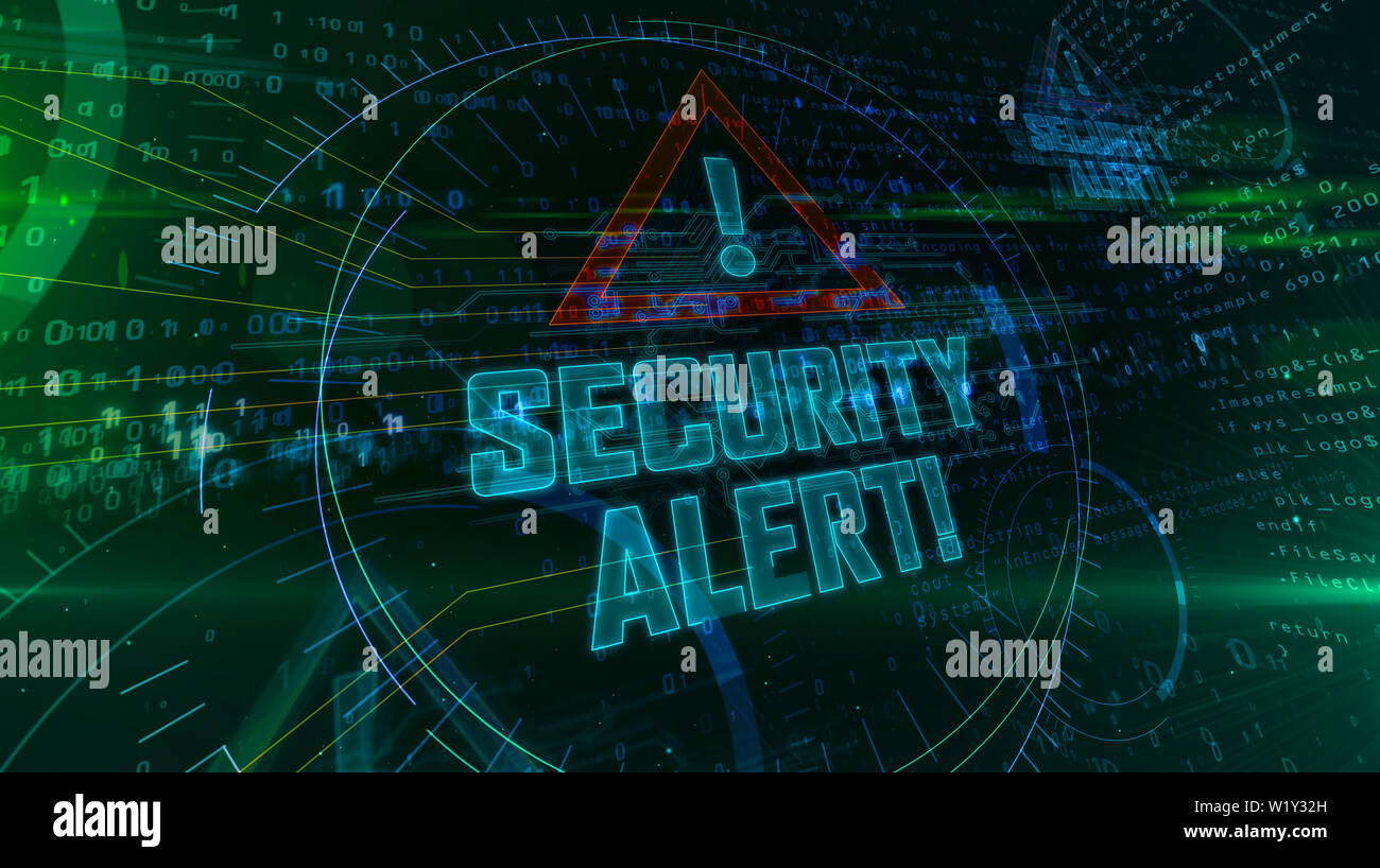 Security alert hologram intro on dynamic background. Modern and ...