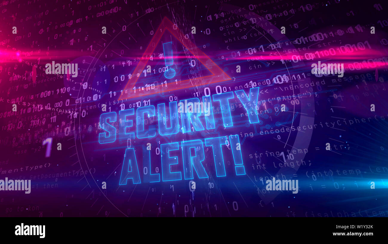 Security alert hologram intro on dynamic background. Modern and ...