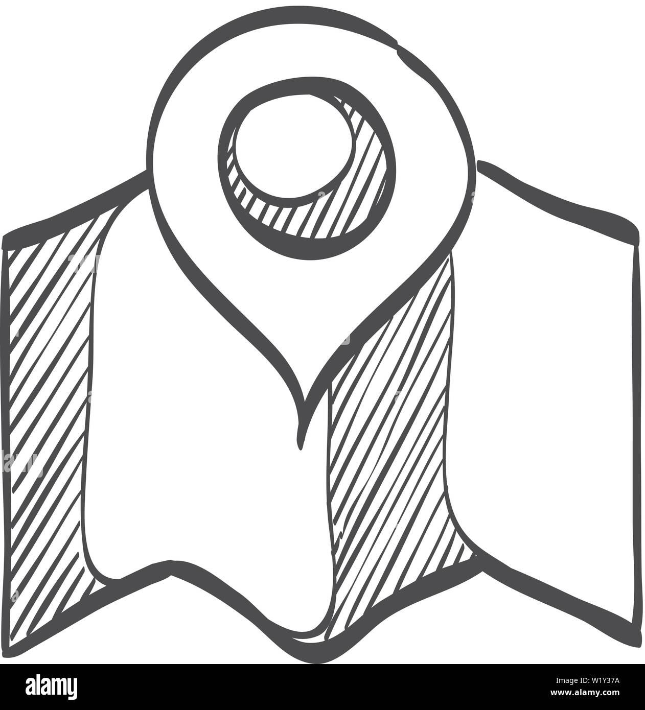 Road map icon in doodle sketch lines Stock Vector Image & Art - Alamy