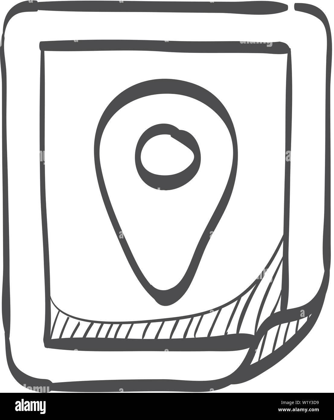 Pin location map icon in doodle sketch lines Stock Vector Image & Art ...