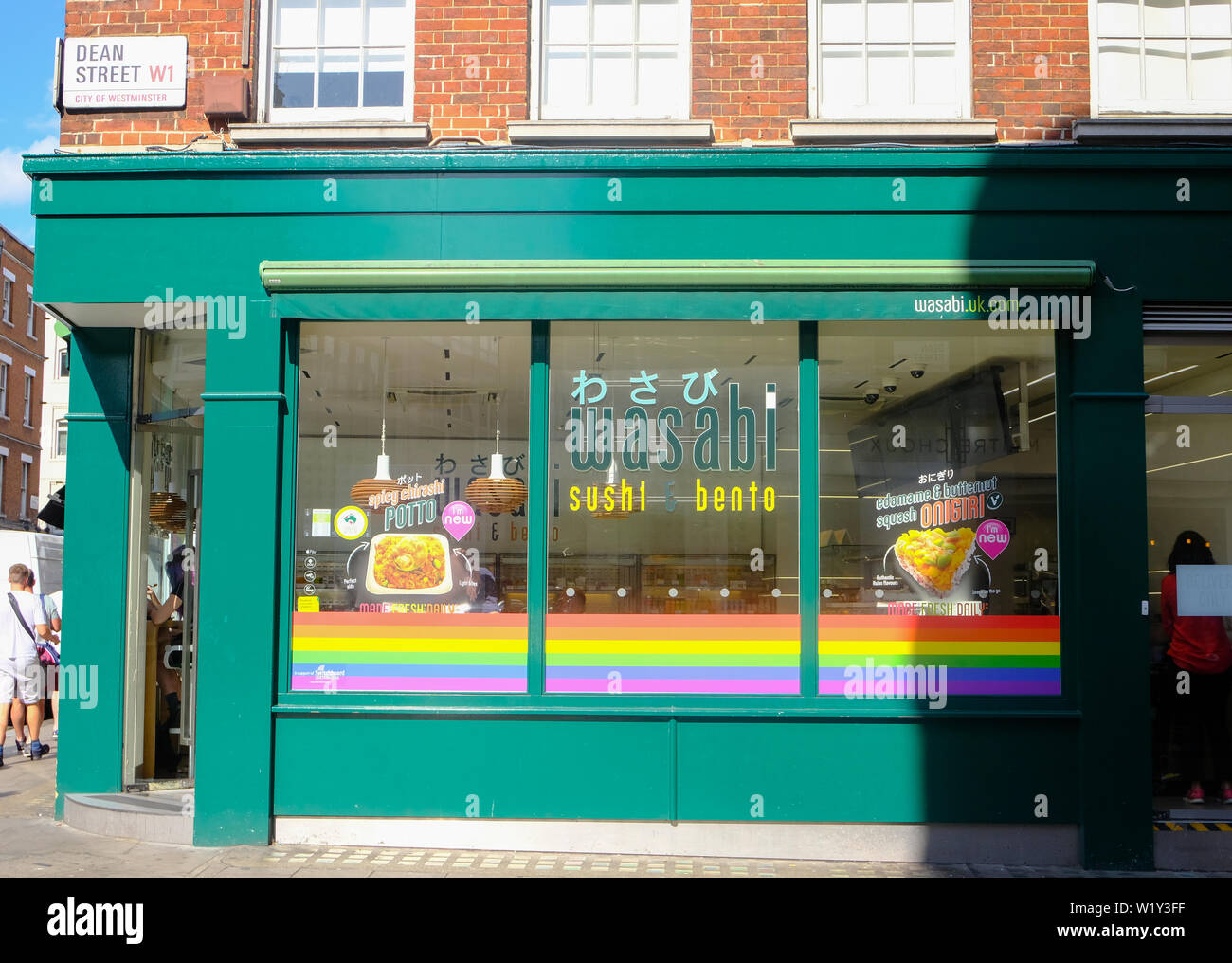 Wasabi restaurant decorated with colours of the rainbow flag Stock ...