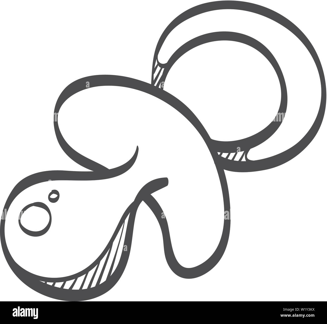 Pacifier icon in doodle sketch lines. Baby comfort quiet toddler nipple ...