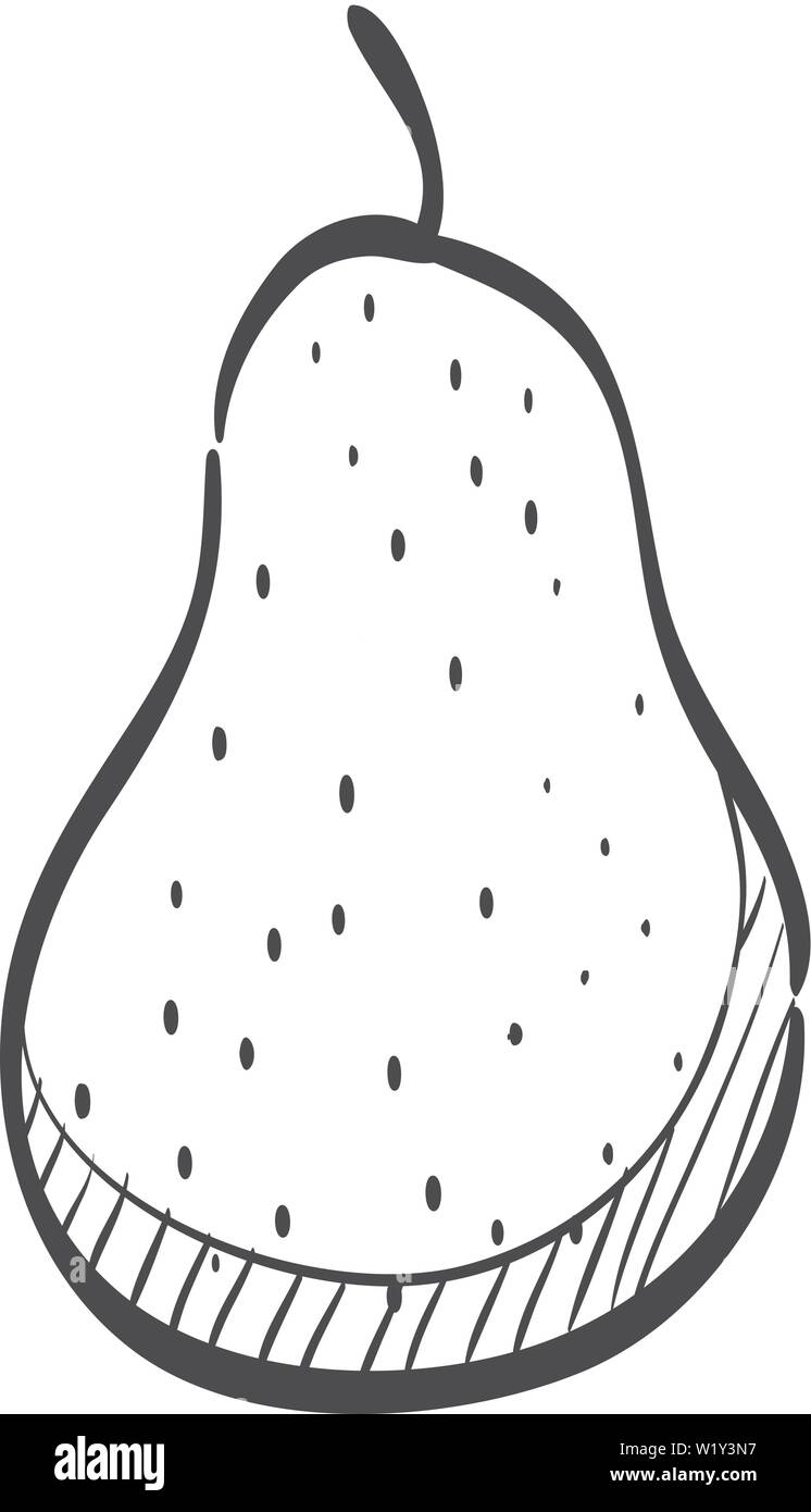 Pear icon in doodle sketch lines. Food fruit vitamin healthy diet Stock ...