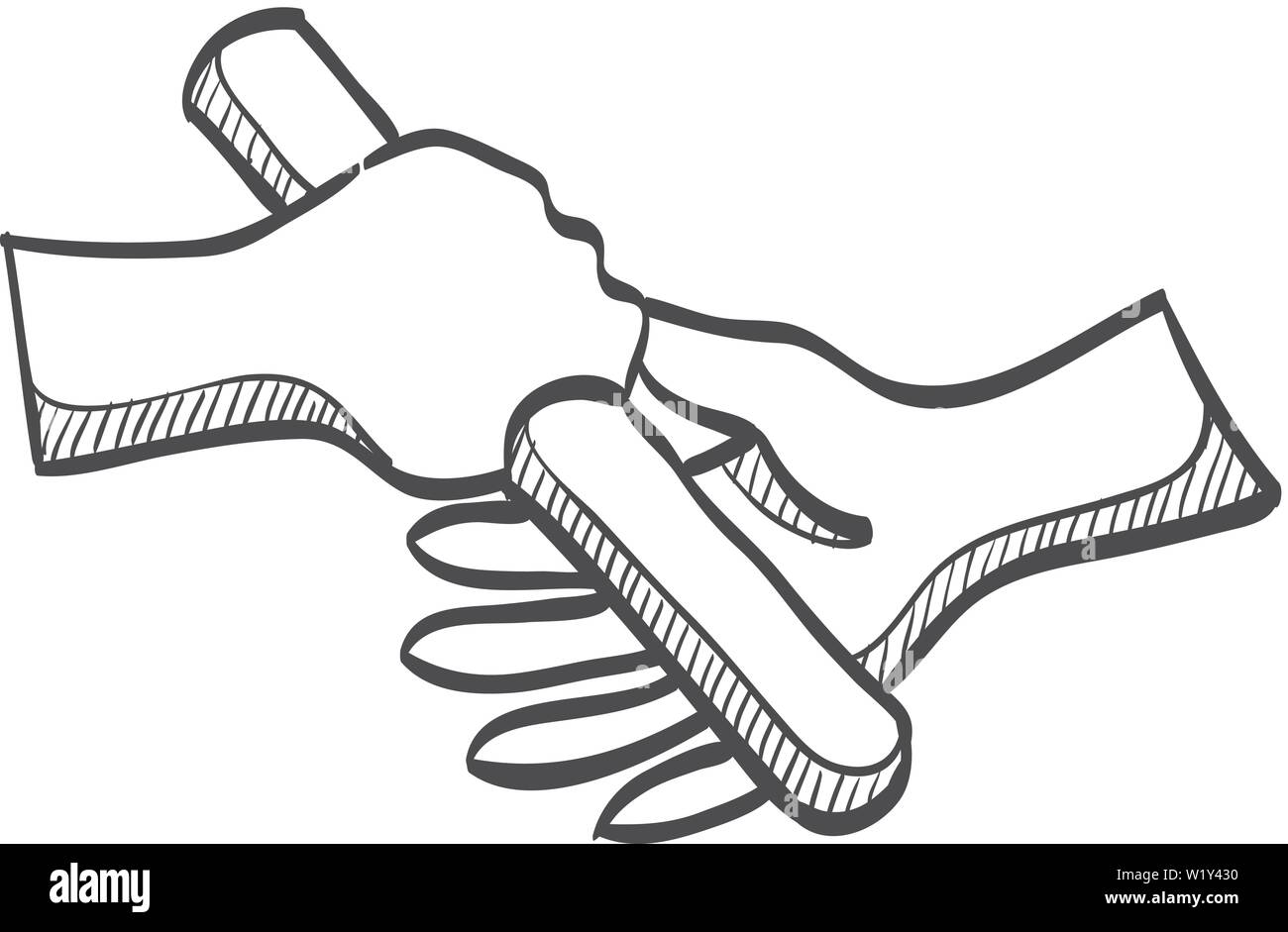 Relay run icon in doodle sketch lines. Sport competition athletic team ...