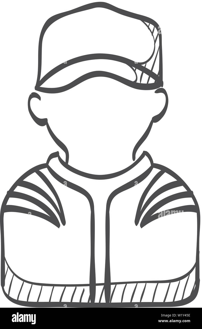 Racer avatar icon in doodle sketch lines. Sport transportation ... Racer avatar icon in doodle sketch lines. Sport transportation ...