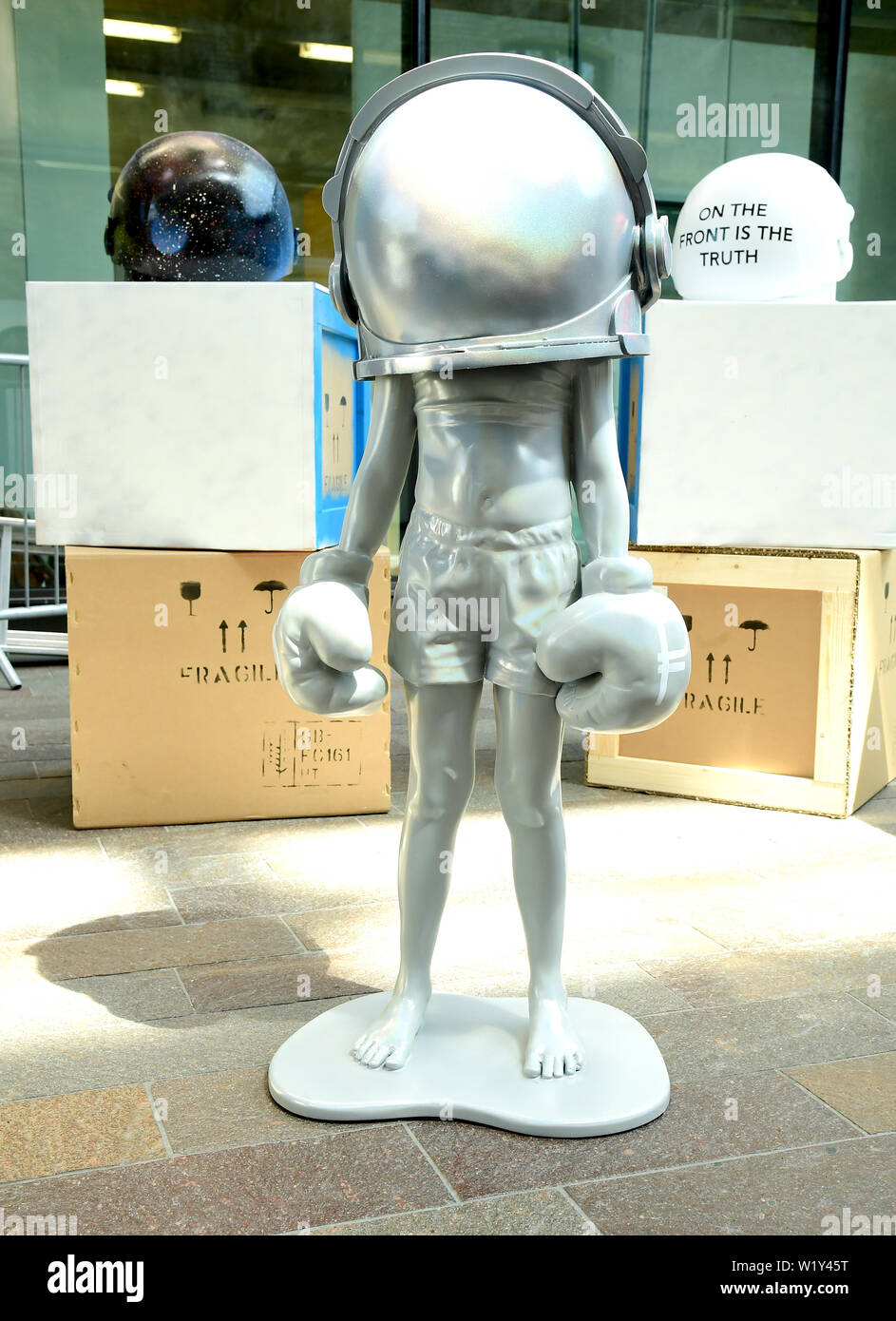 'The Astro Bruiser' helmet created by artist Schoony displayed at One ...