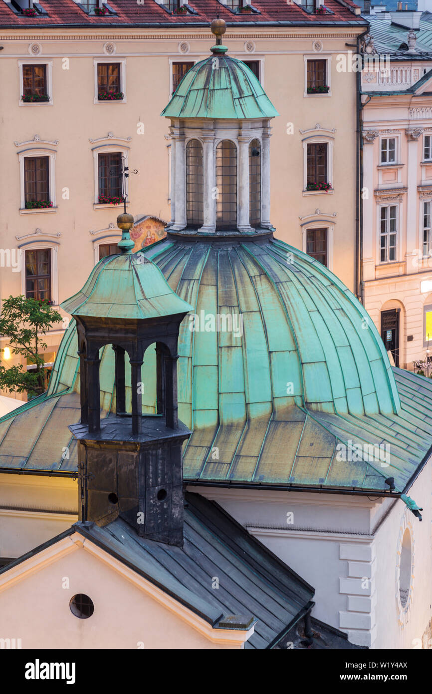 Aerial view of Main Square in Krakow. Krakow, Lesser Poland, Poland ...