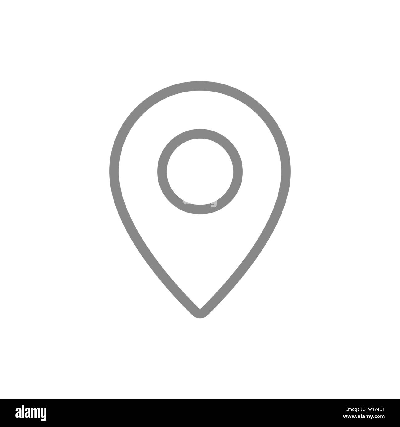 Location mark line icon. Map pointer symbol and sign vector ...