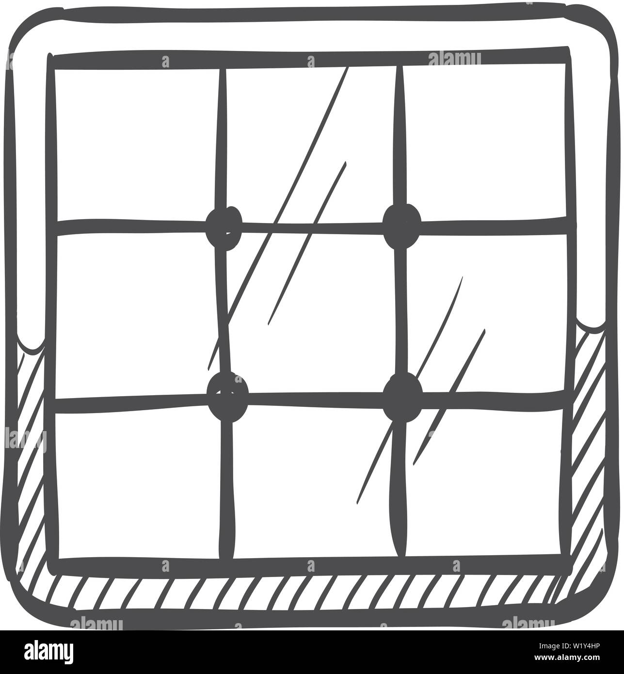 Solar cells panel icon in doodle sketch lines. Energy renewable green ...